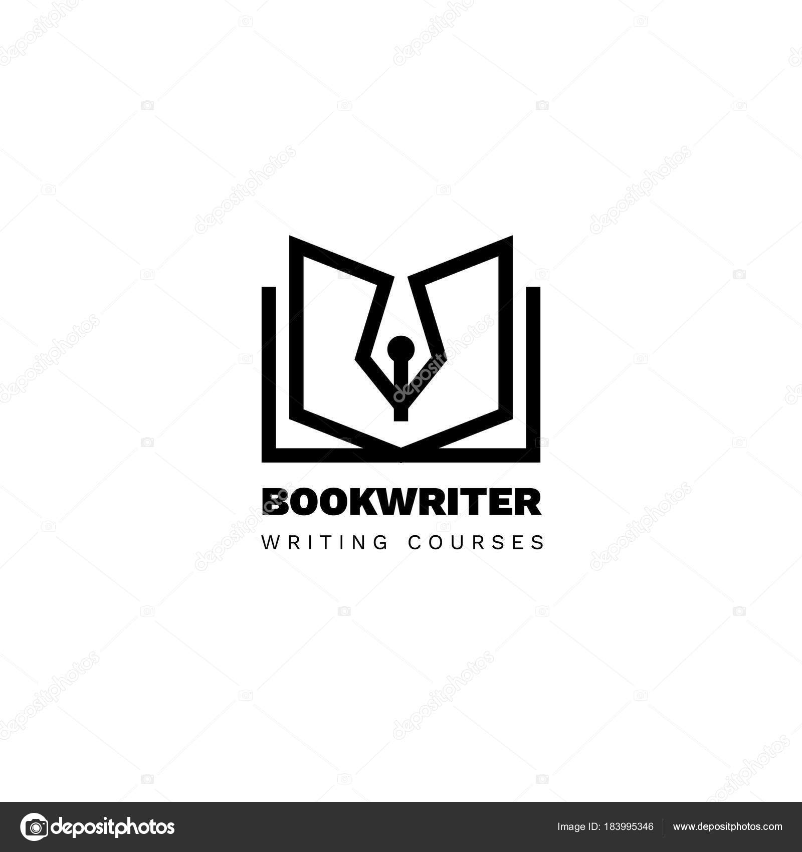 Logotipo minimalista simple del libro abierto. Esquema libro tienda ...