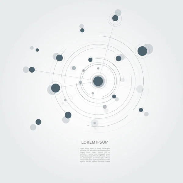 Vector points connecting circles background. Geometric abstraction design with lines and points ...
