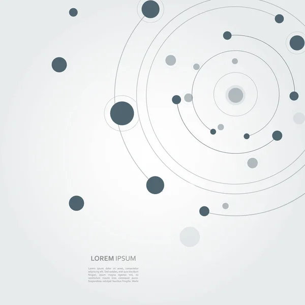 Vector points connecting circles background. Geometric abstraction ...