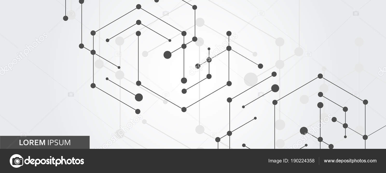 Geometric hexagon connect with connected line and dots. Simple ...
