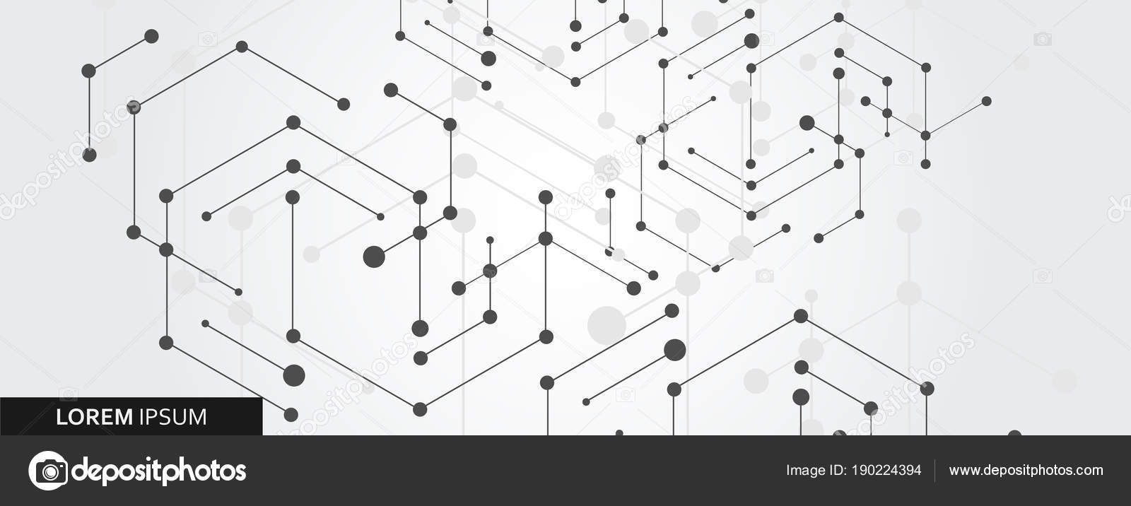 Geometric hexagon connect with connected line and dots. Simple ...