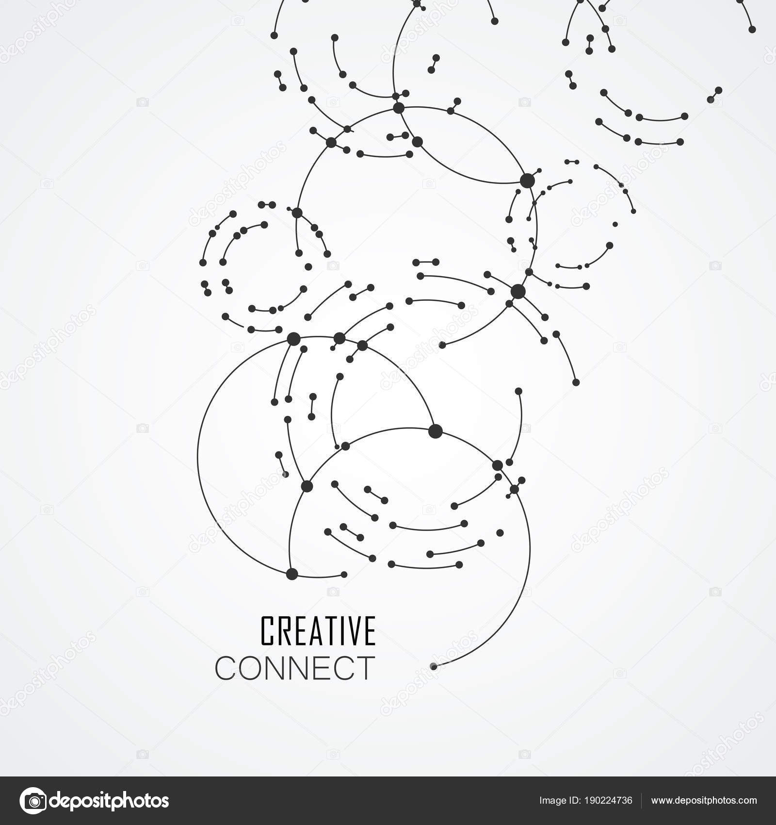 Vector points connecting circles background. Geometric abstraction ...