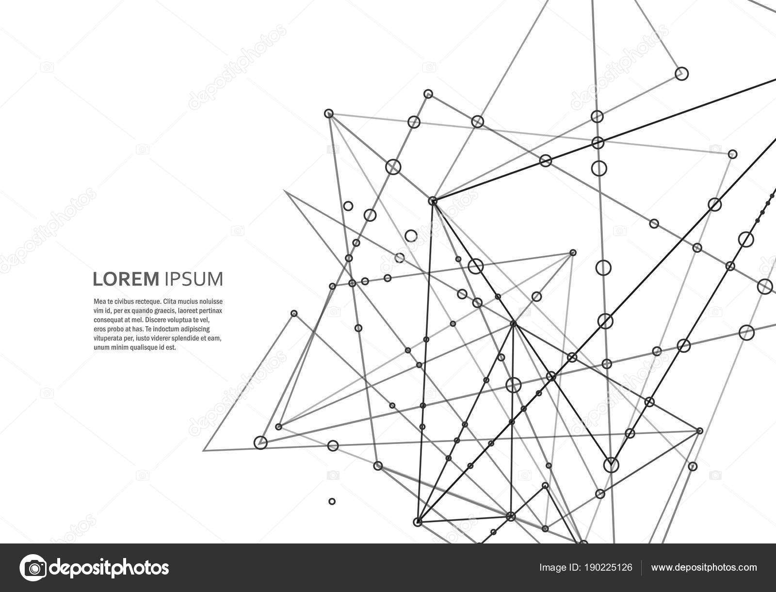 Polygonal Space Background With Connecting Dots And Lines Abstract Connection Structure Stock