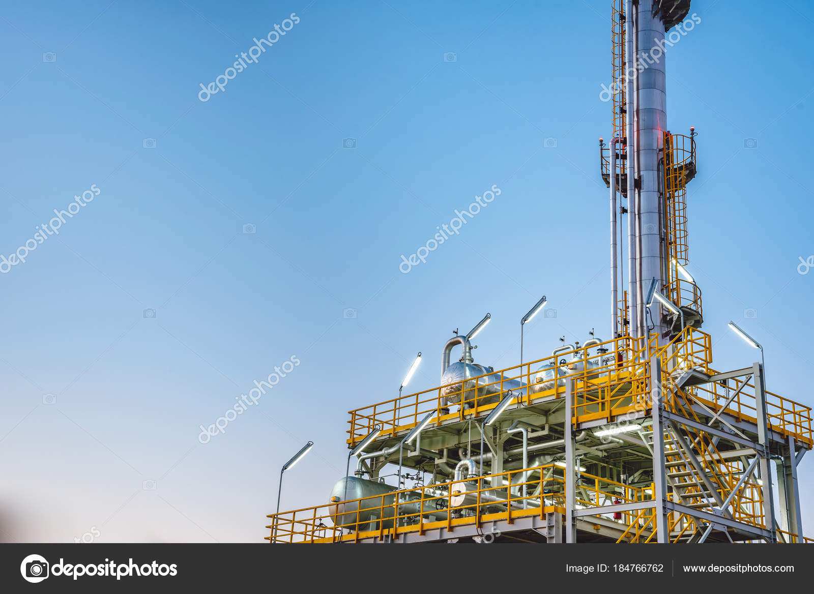 Process Columns Natural Gas Factory — Stock Photo © Kerkezz #184766762