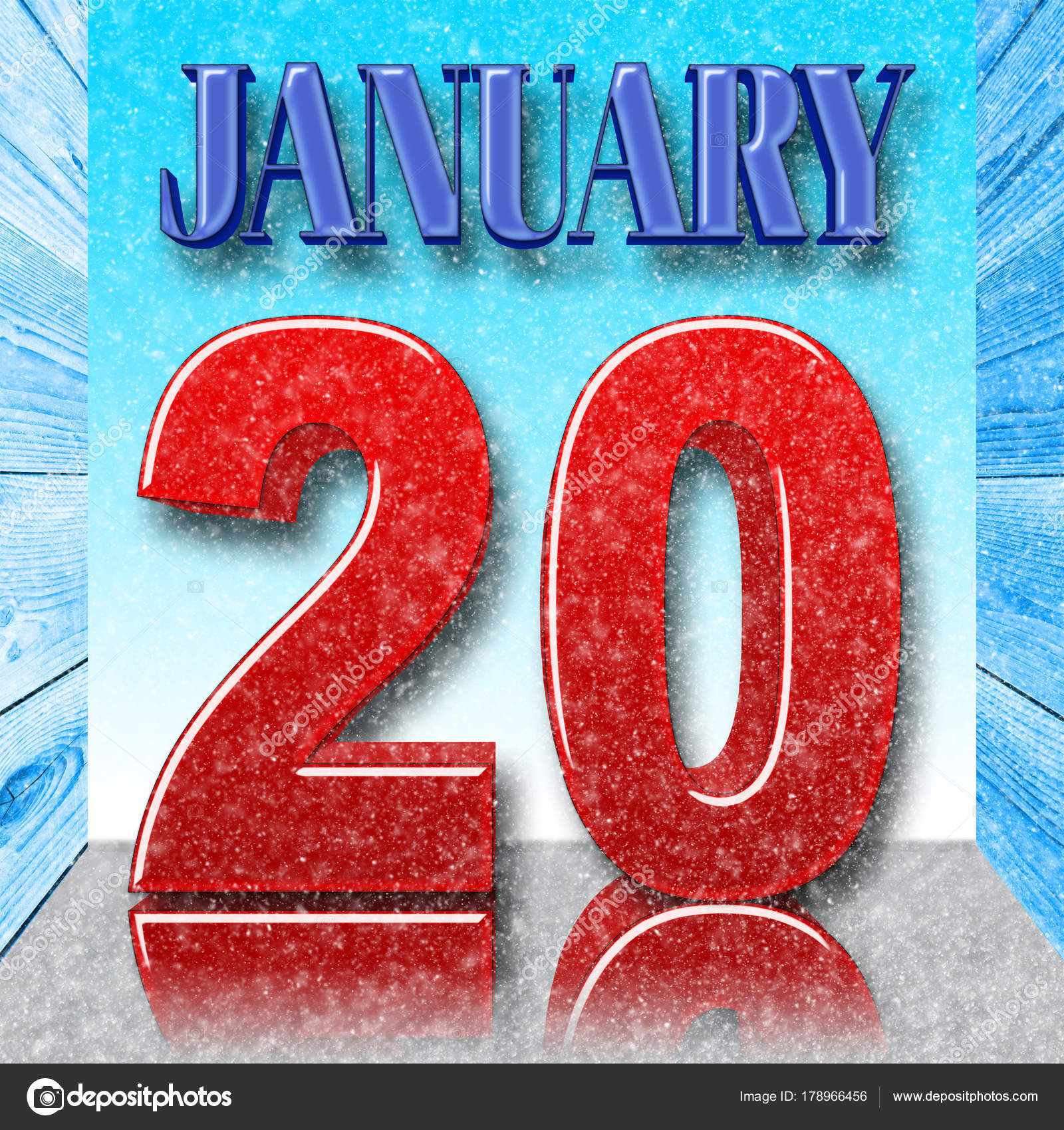 Stock Illustration - Red Bold 20 Blue Bold January, 3D Illustration ...