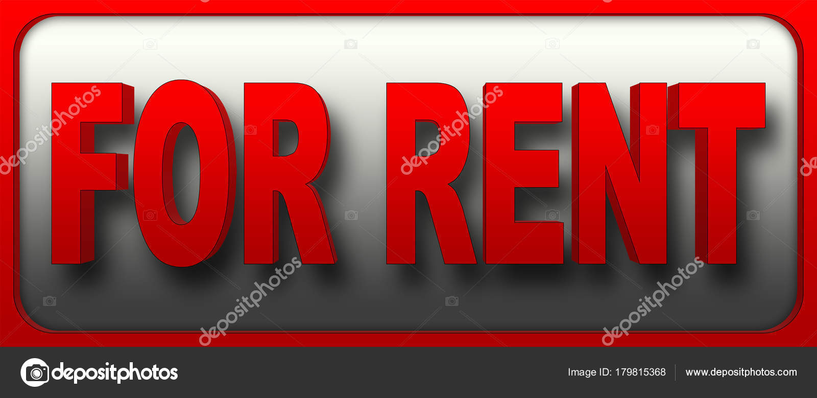 Stock Illustration - Bold Text FOR RENT, 3D Illustration, Black and ...