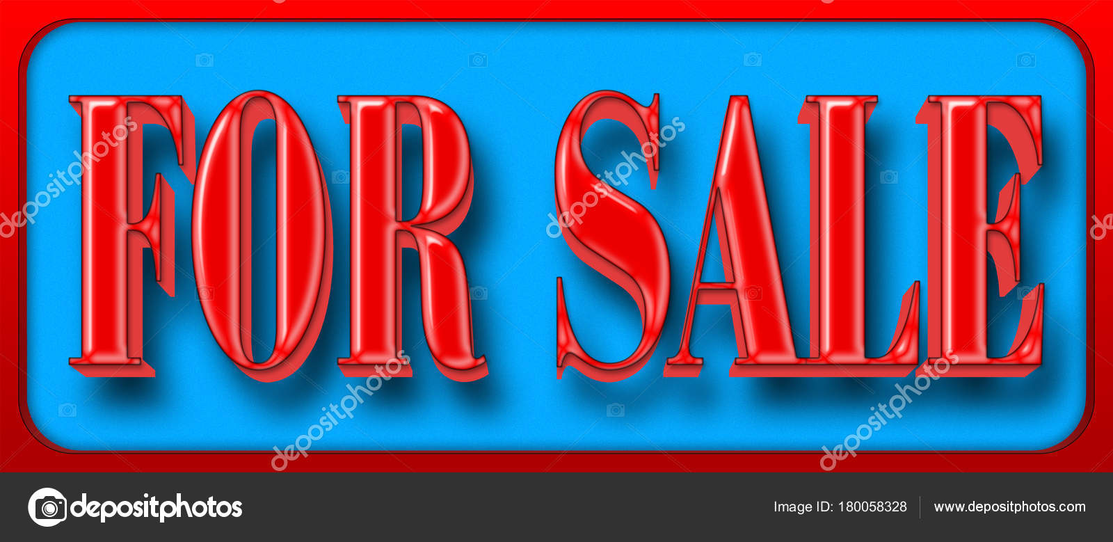 Stock Illustration - Red Bold Text FOR SALE, 3D Illustration, Blue ...