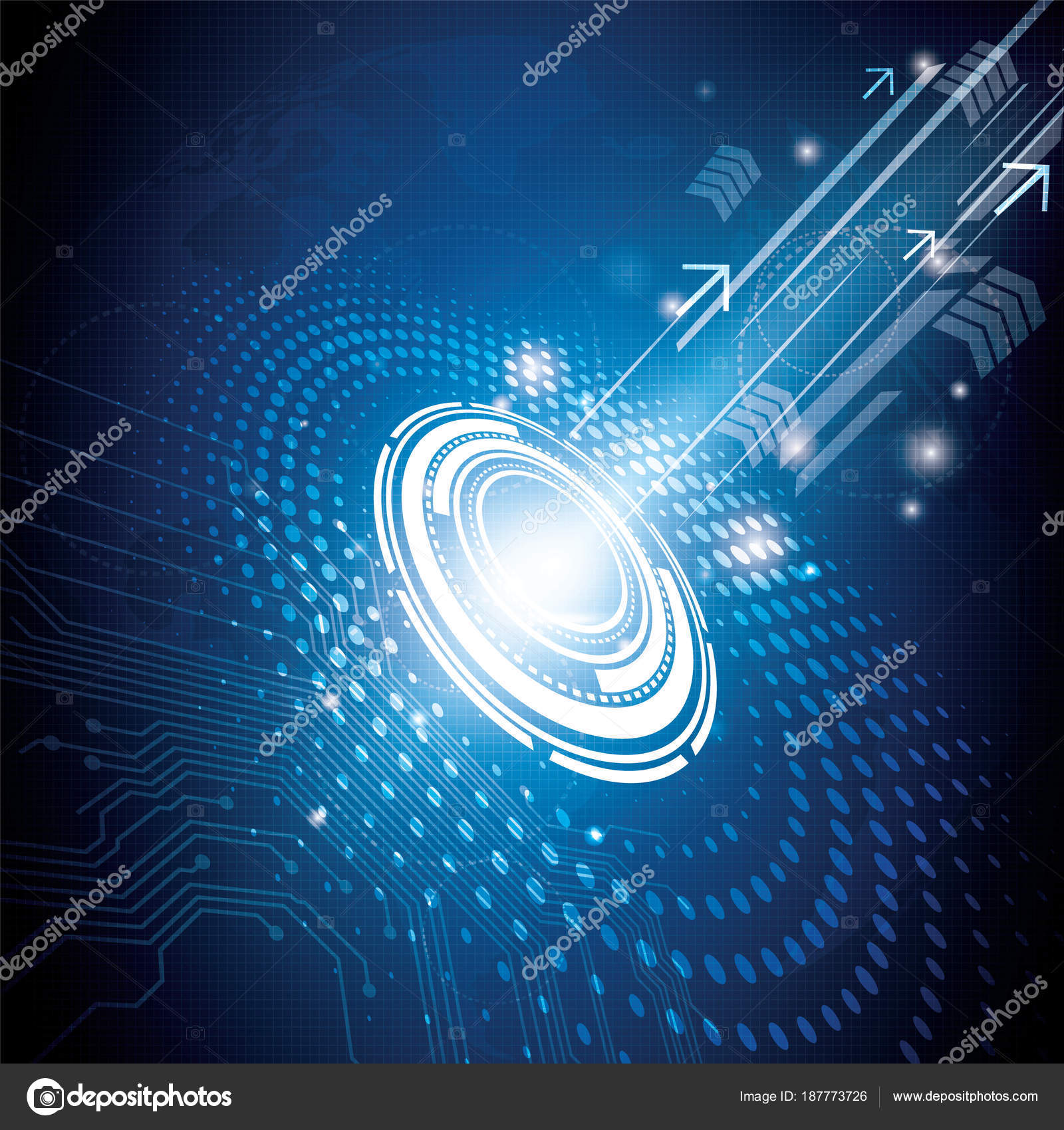 Abstract Technology Background Circular Technological Stock Vector by ...