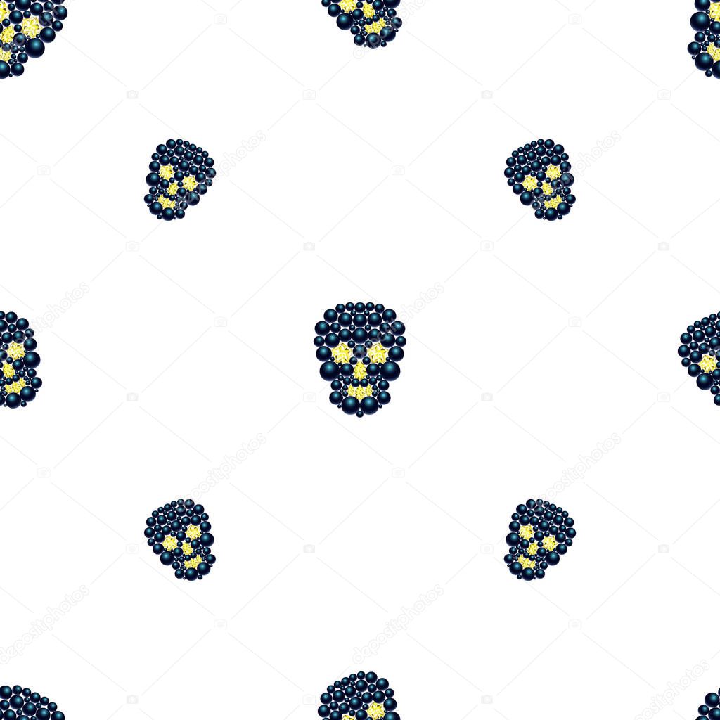 Patr n sin costuras con cr neos y perlas. Patr n textil, ilustraci n de vectores pattern.3D ...