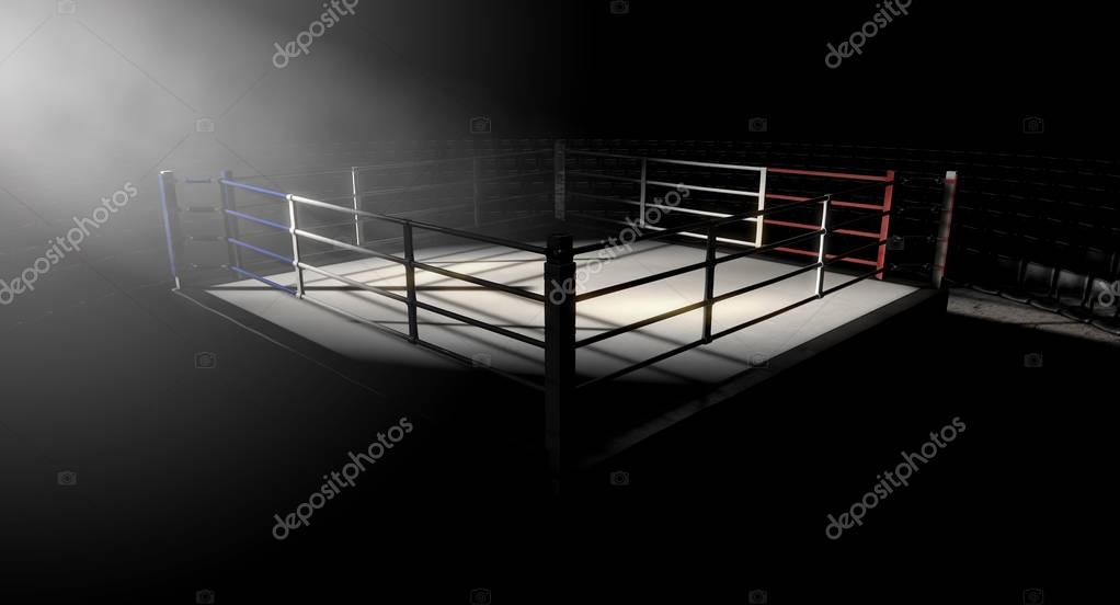 Boxing Ring Corner Lit ⬇ Stock Photo, Image by © albund #130493586