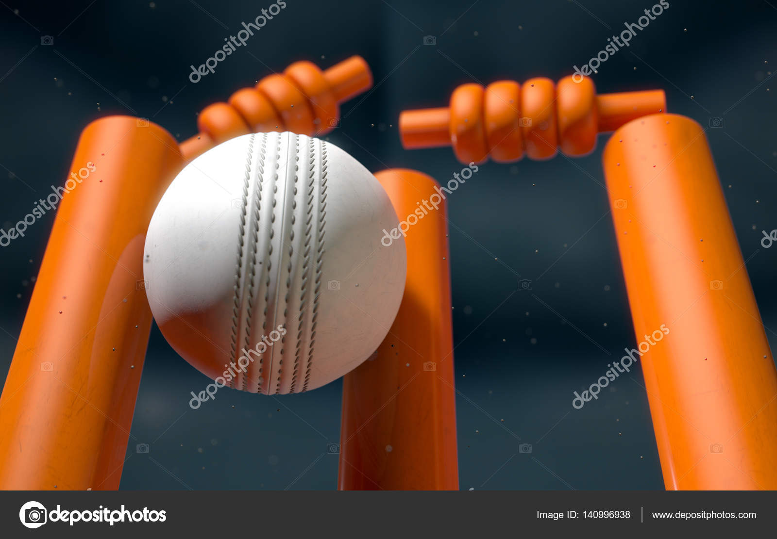 Cricket Ball Hitting Wickets — Stock Photo © albund #140996938