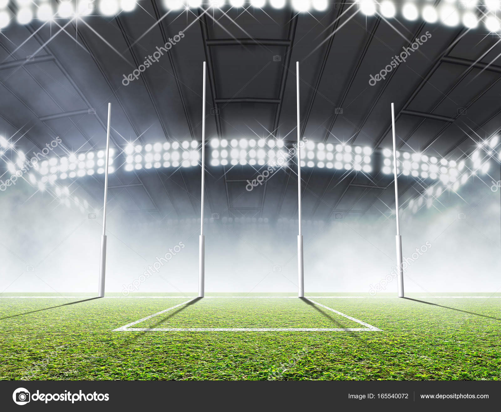 Sports Stadium And Goal Posts Stock Photo by ©albund 165540072