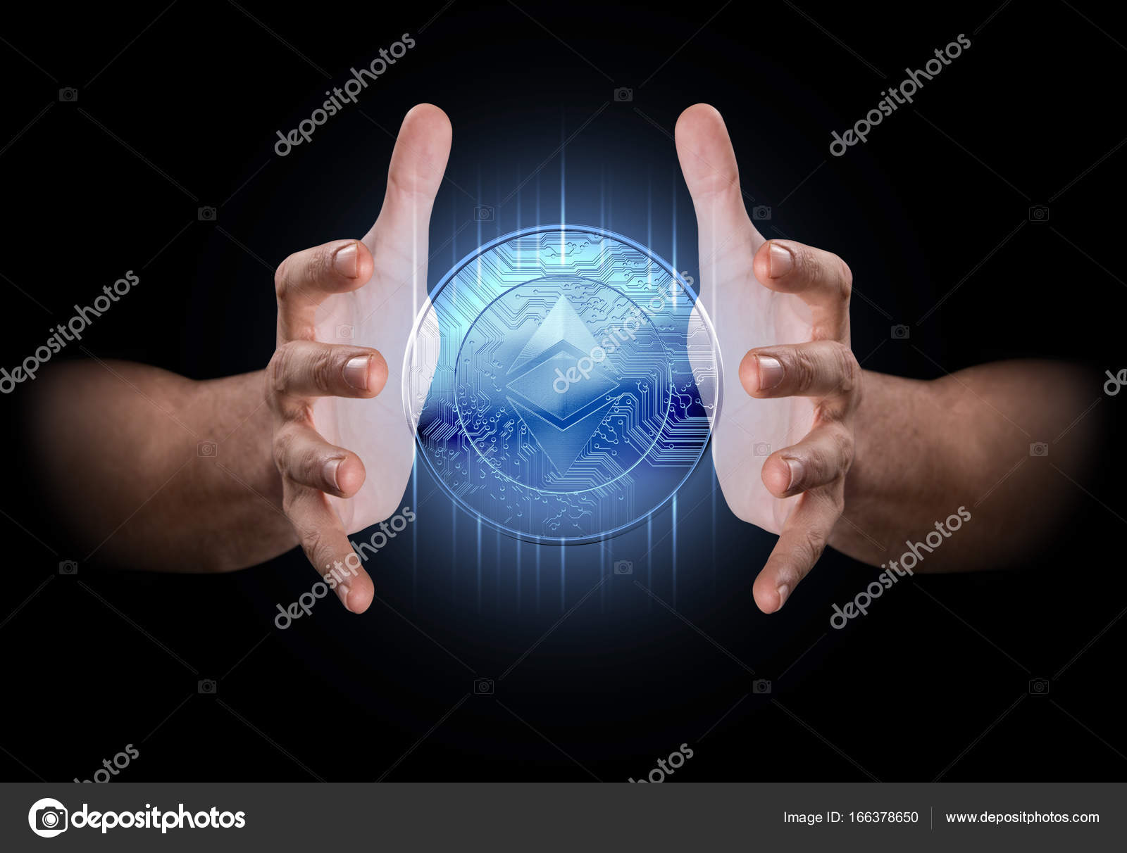Hand Conjuring Cryptocurrency — Stock Photo © albund #166378650