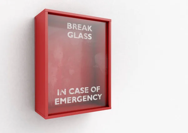 Break In Case Of Emergency Red Box — Stock Photo © albund #39242667
