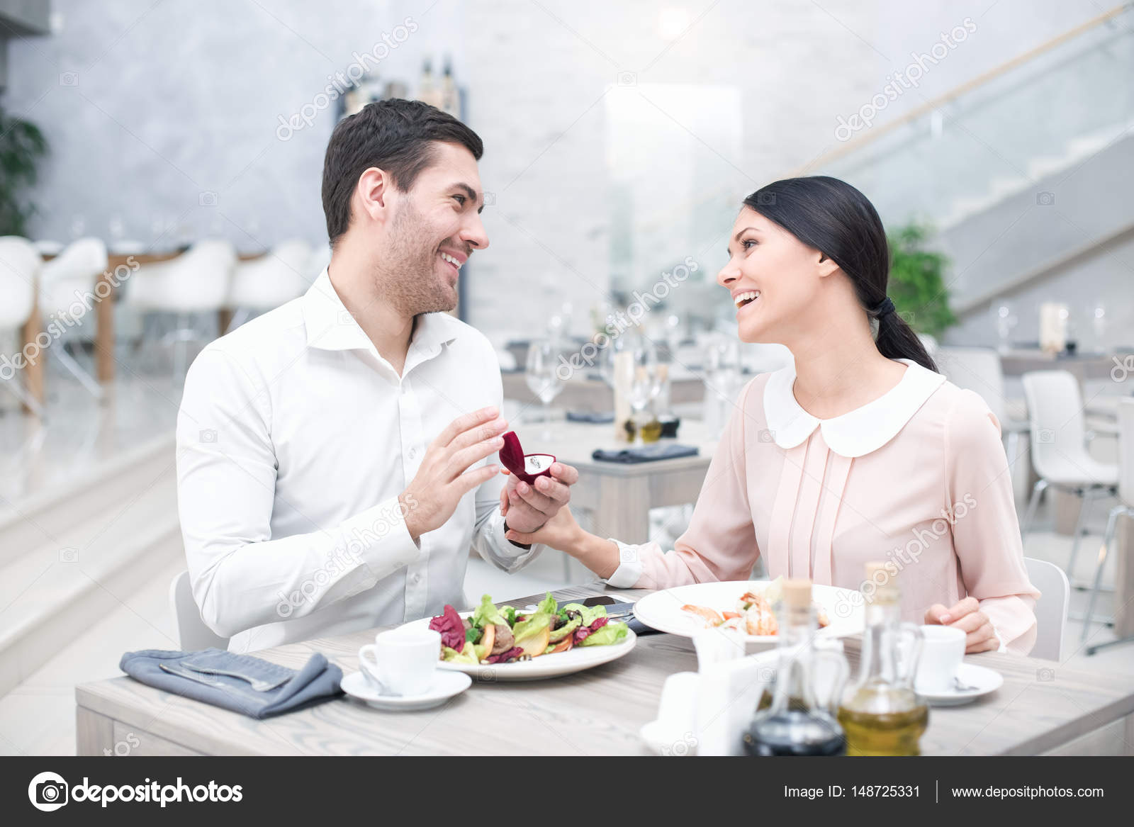 Romantic date in luxury restaurant Stock Photo by ©dima_sidelnikov ...
