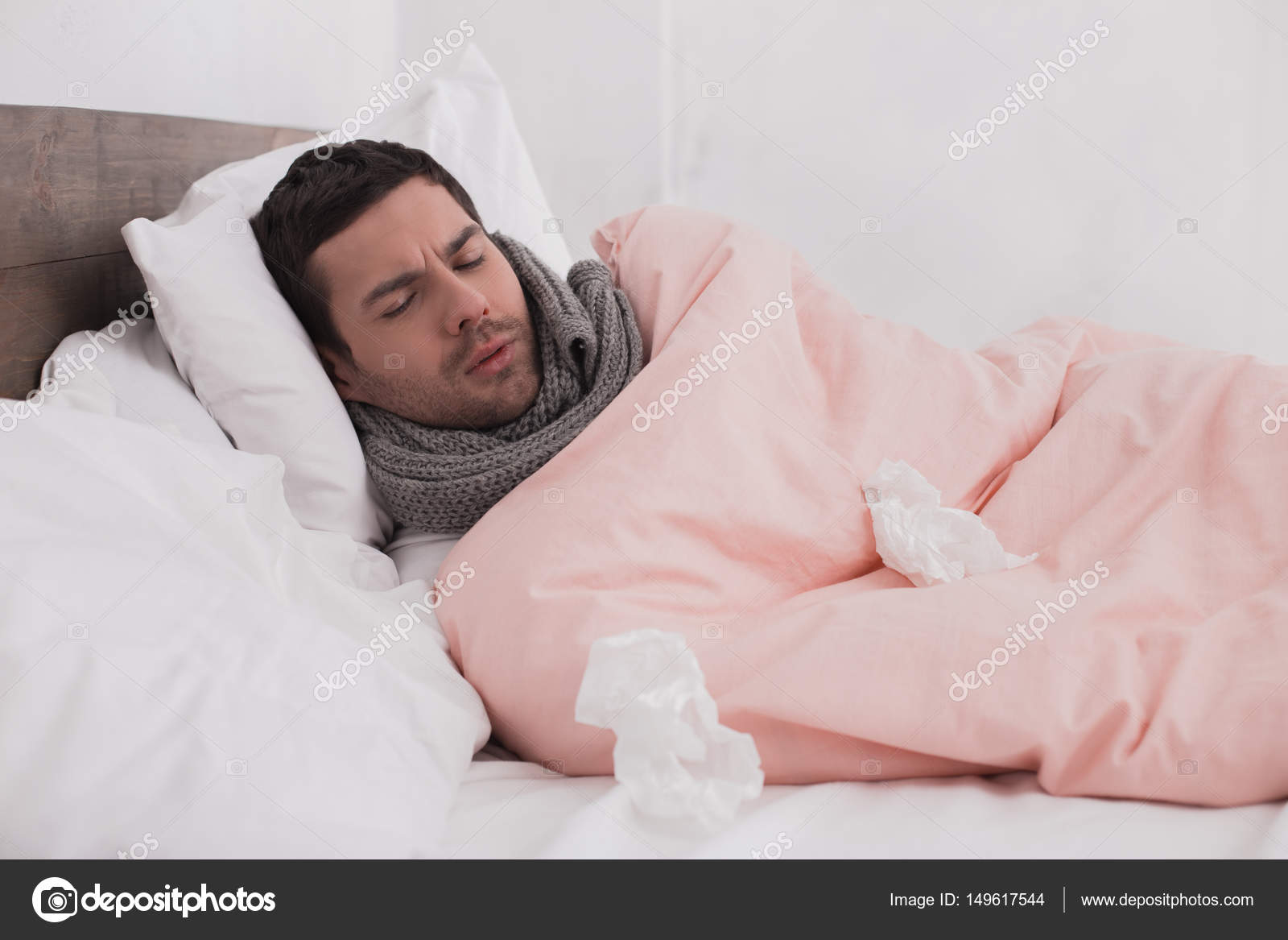 Sick young man fever concept Stock Photo by ©dima_sidelnikov 149617544