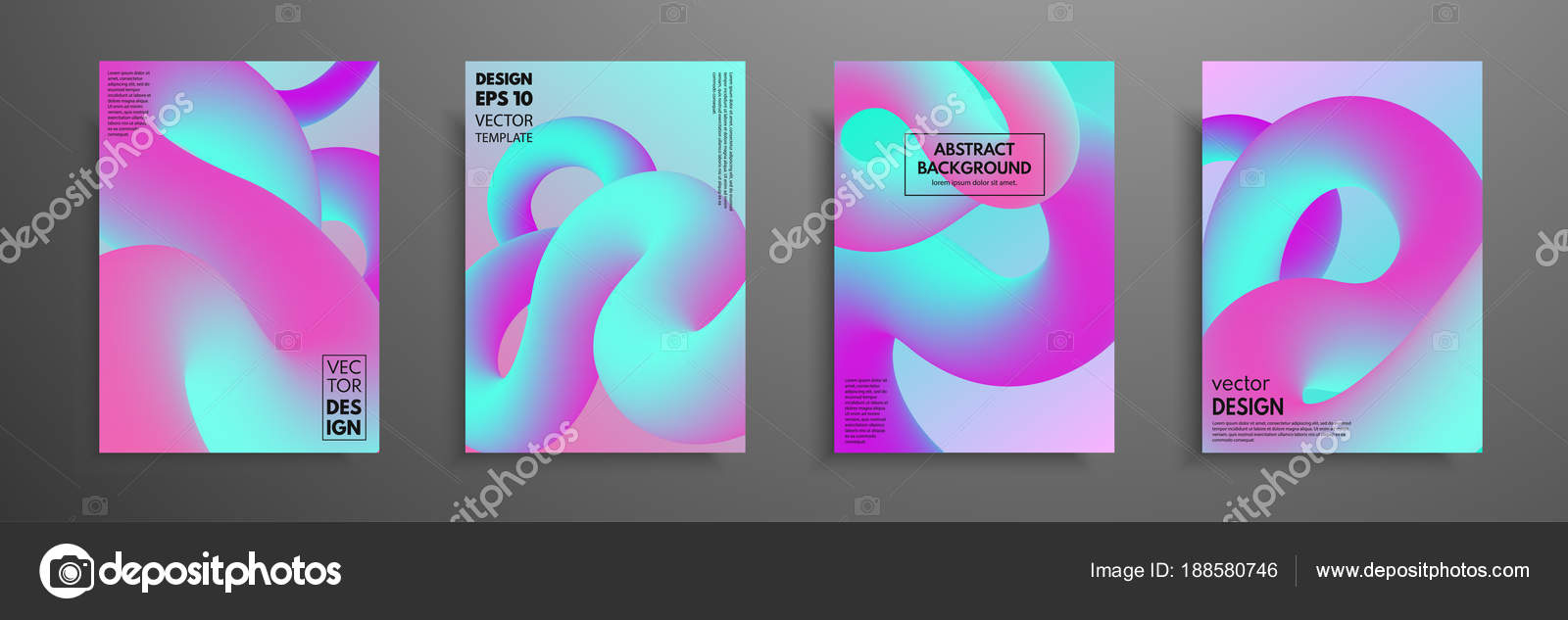Abstract blending liquid color shapes cover design. Vector art ...