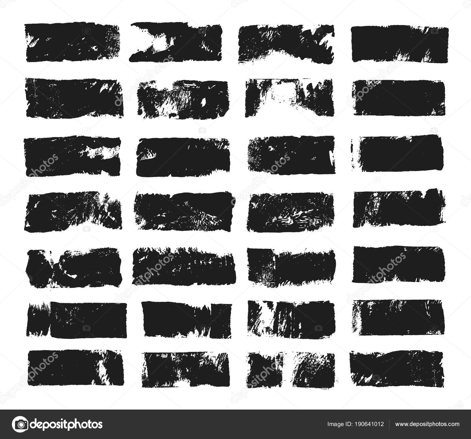 Grote reeks van rechthoekige tekstvak. Grunge verf stripe. Vector ...
