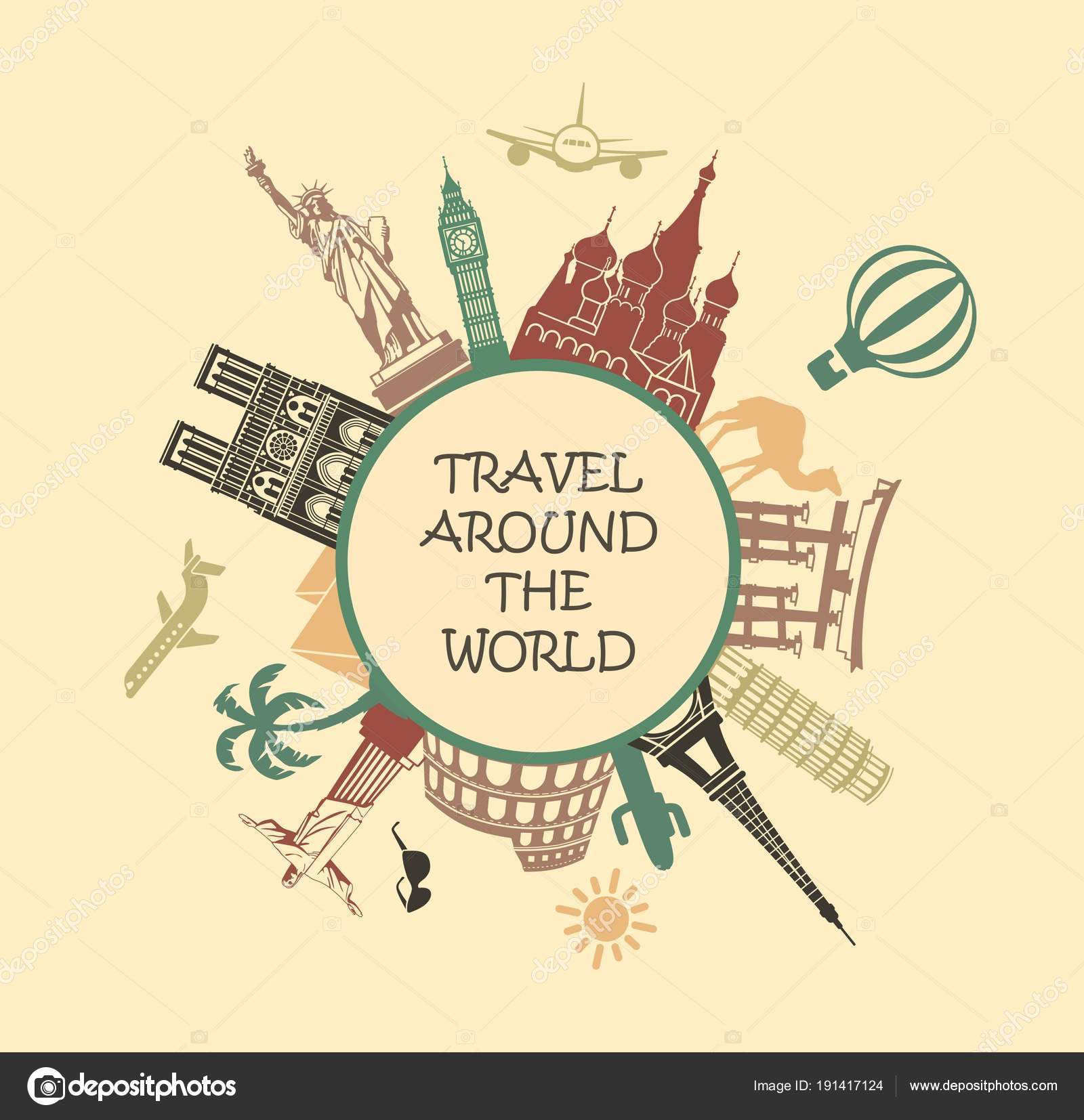 A symbol travels around the world Stock Vector by ©Klava 191417124