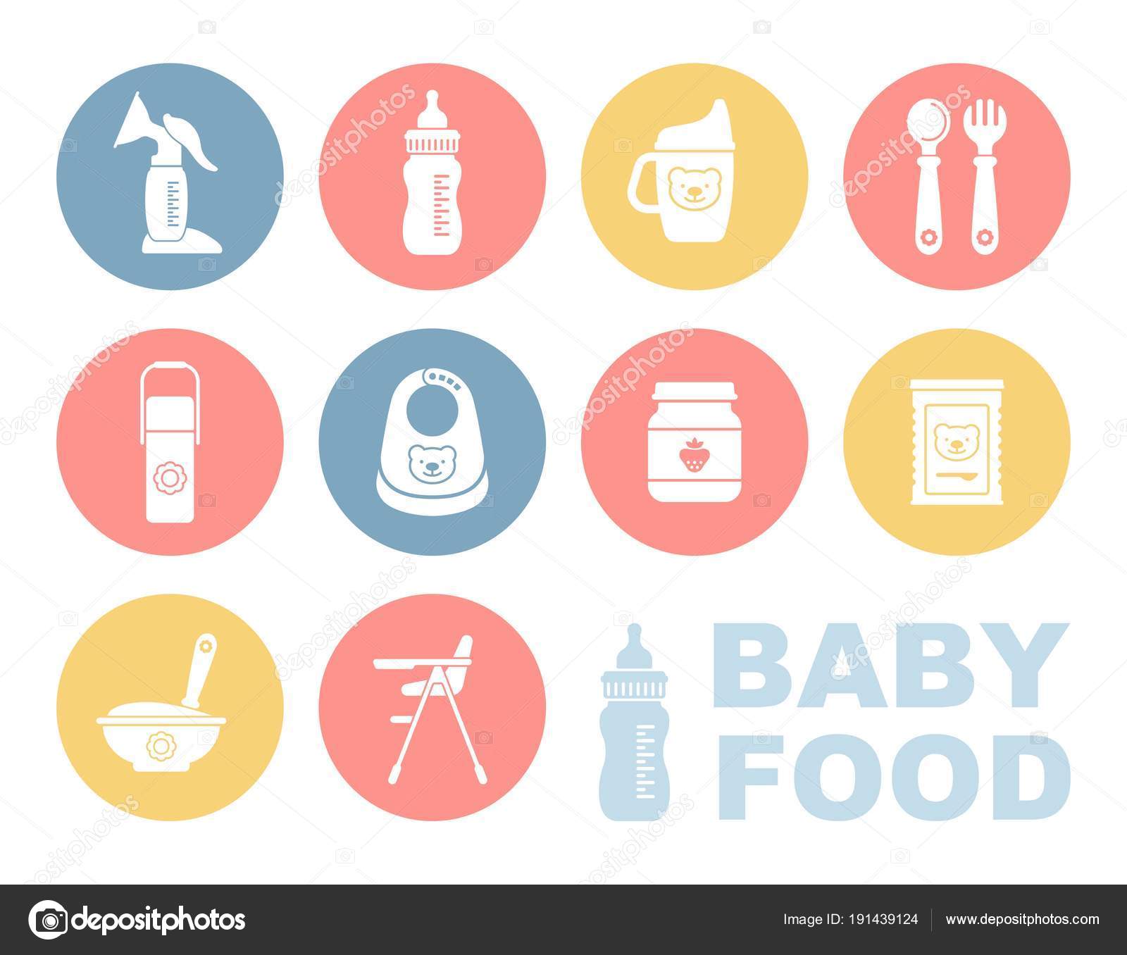 Baby food icon set Stock Vector Image by ©Klava #191439124