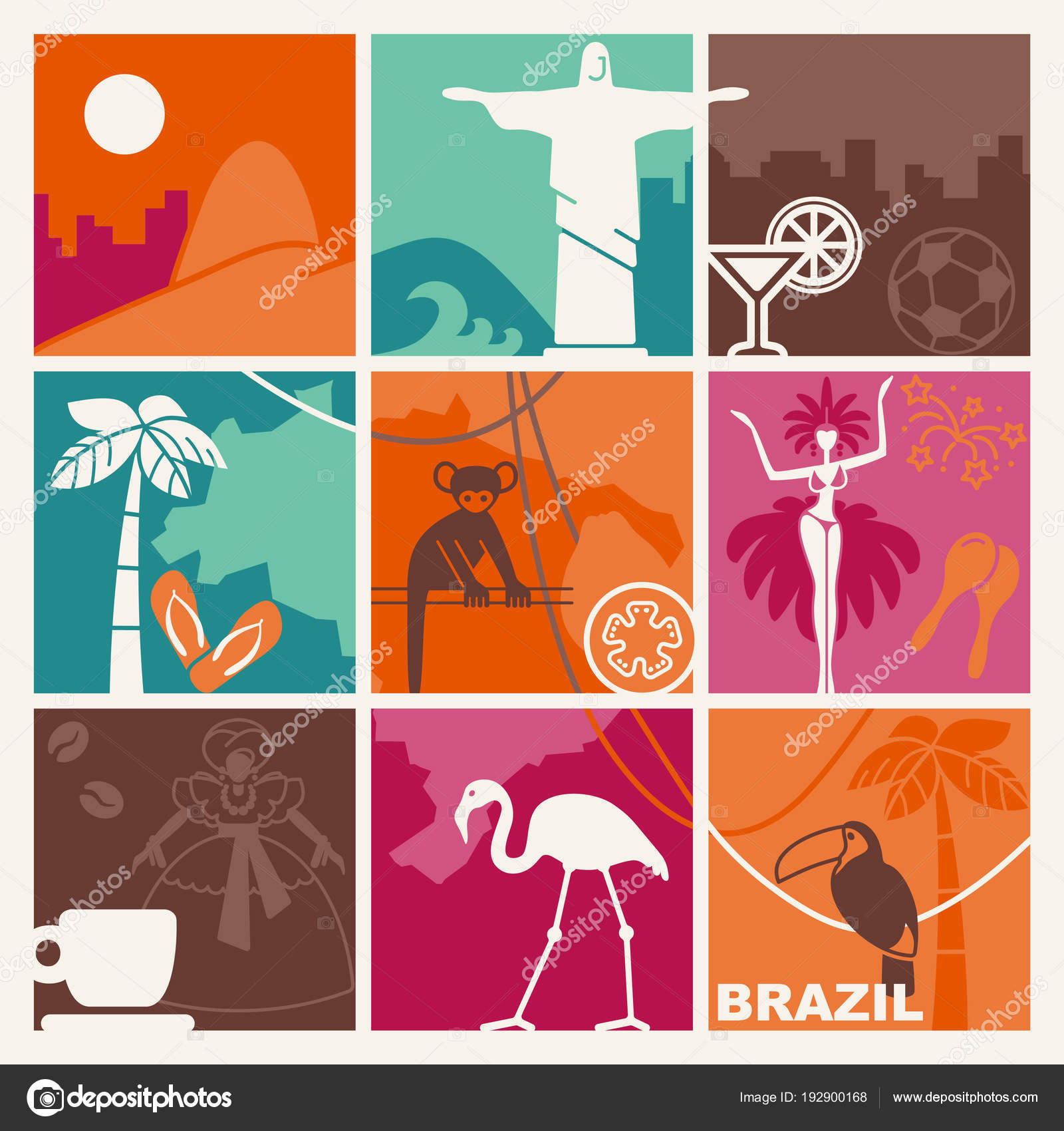 Brazilian symbols. Vector illustration Stock Vector by ©Klava 192900168