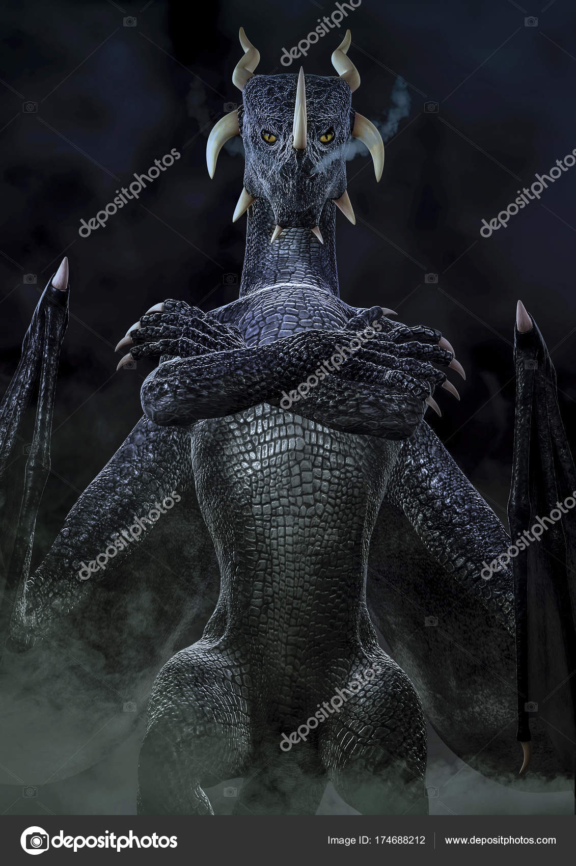 Fantasy Dragon Portrait Stock Photo by ©daemon-barzai 174688212