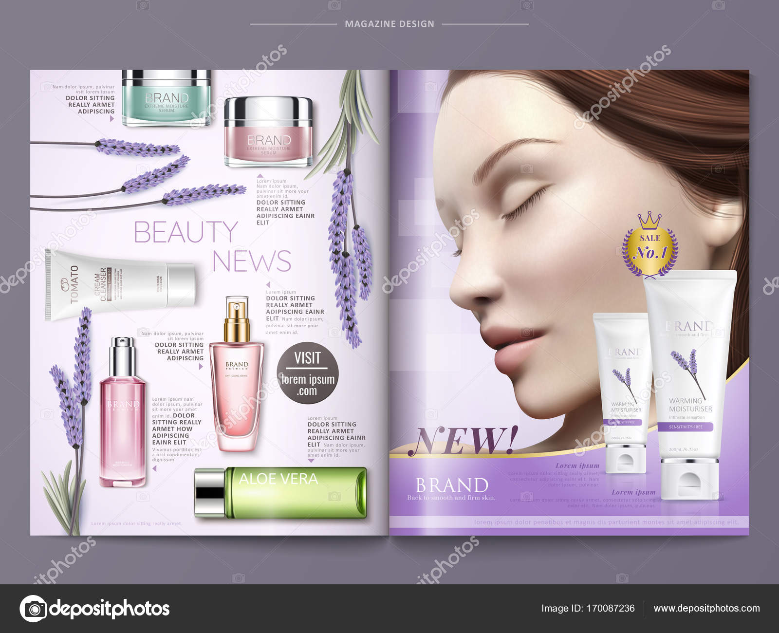 Cosmetic magazine template Stock Vector by ©MITstudio 170087236