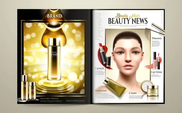 Cosmetic magazine template Stock Vector by ©MITstudio 170087236