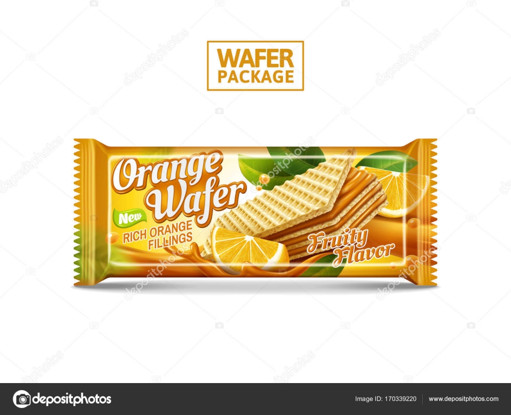 Orange wafer package design Stock Vector by ©MITstudio 170339220