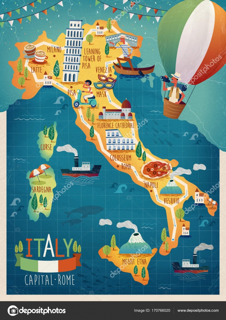 Italy Tourist Attractions Map