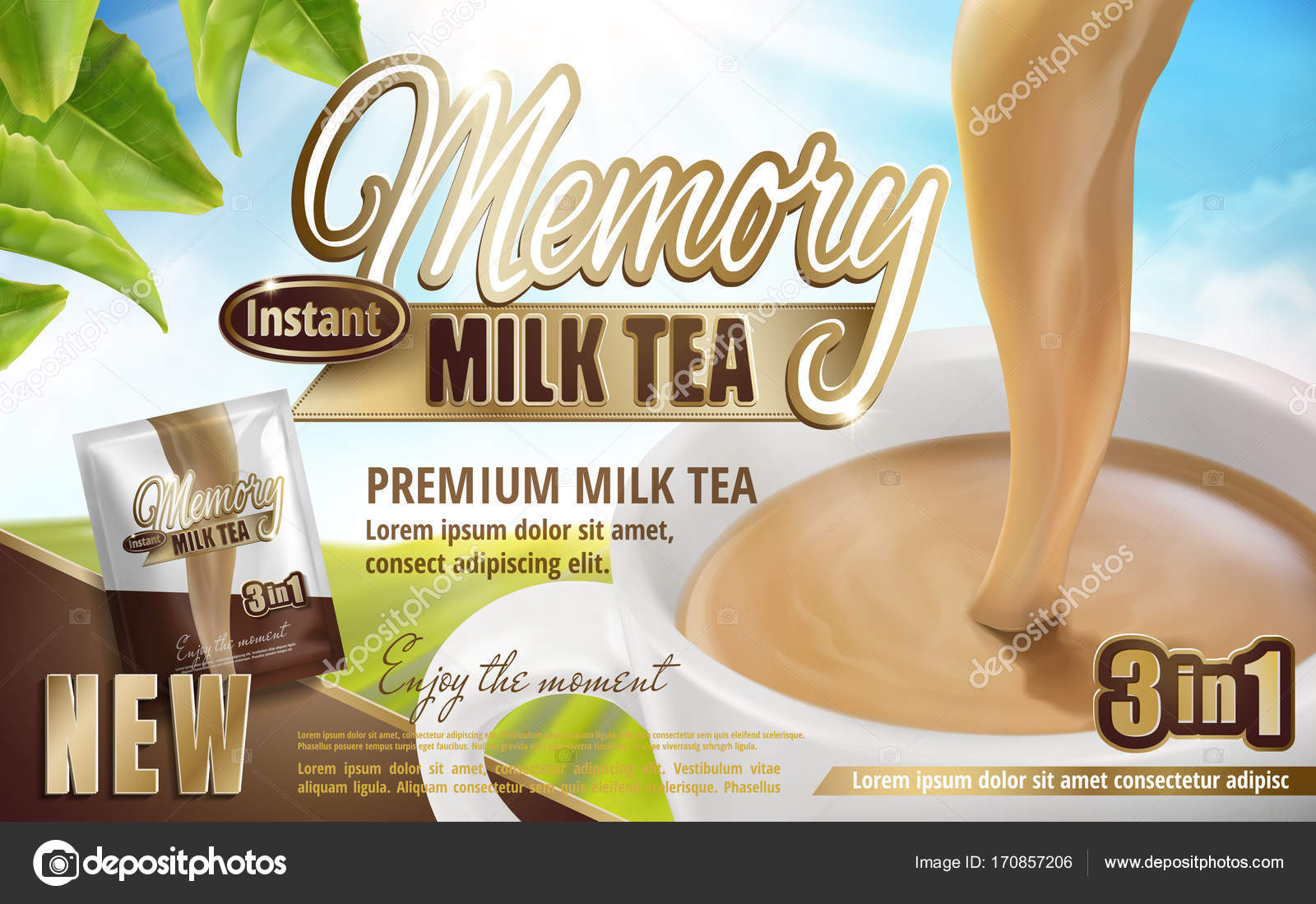 Milk tea ad Stock Vector Image by ©MITstudio #170857206