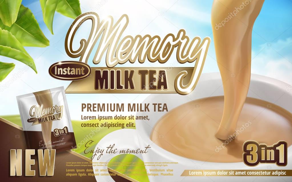 Milk tea ad — Stock Vector © MITstudio #170857206