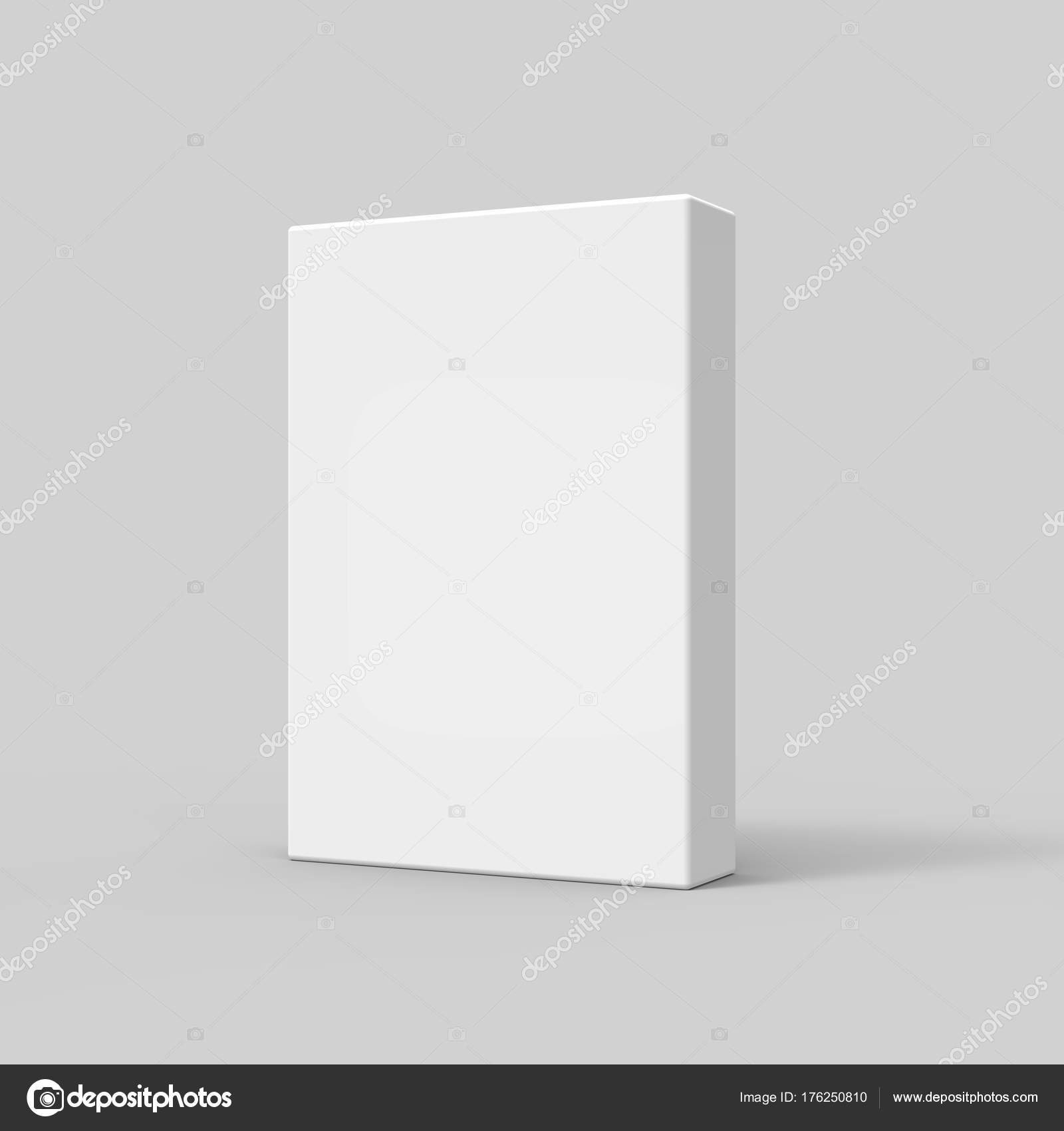 Side View Rendering Tilt Blank Flat Box Shadow Isolated Gray — Stock ...