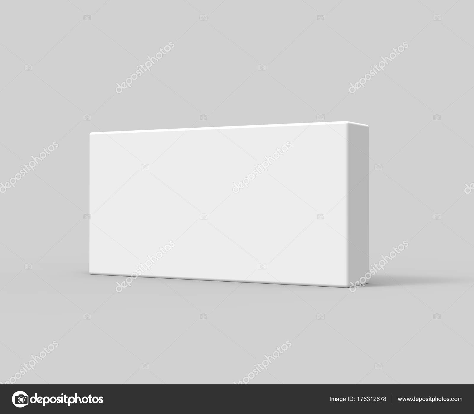 Vista Lateral Renderizado Inclinación Caja Plana Blanco Sombra Fondo ...