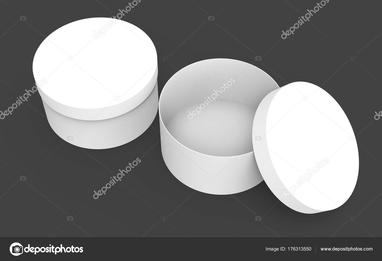 Two Blank Boxes Paper Box Mockups Isolated Dark Background Rendering ...