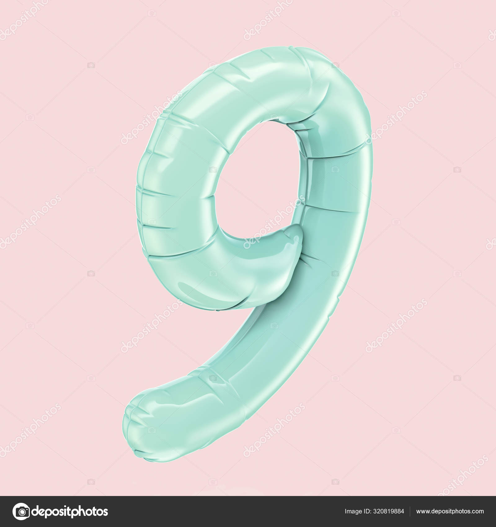 Tiffany blue balloon number 9 — Stock Photo © MITstudio #320819884