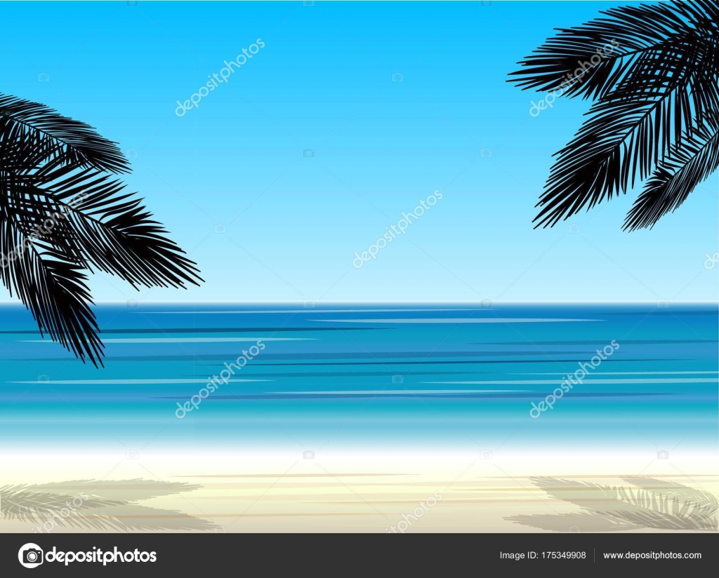 Palm trees on the background of the sea Stock Vector by ©katyarusha ...
