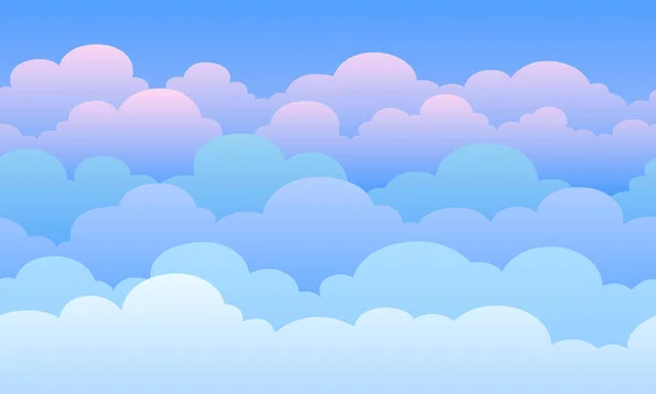 Cielo con nubes fondo de dibujos animados. Ilustración vectorial EPS 10 ...