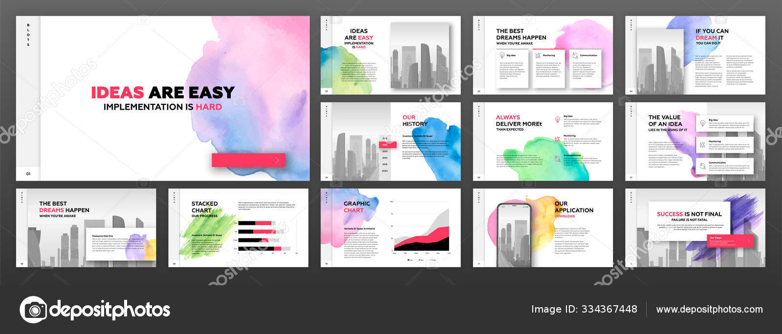 Modern minimalistic presentation templates set Stock Vector by ©Sundali ...