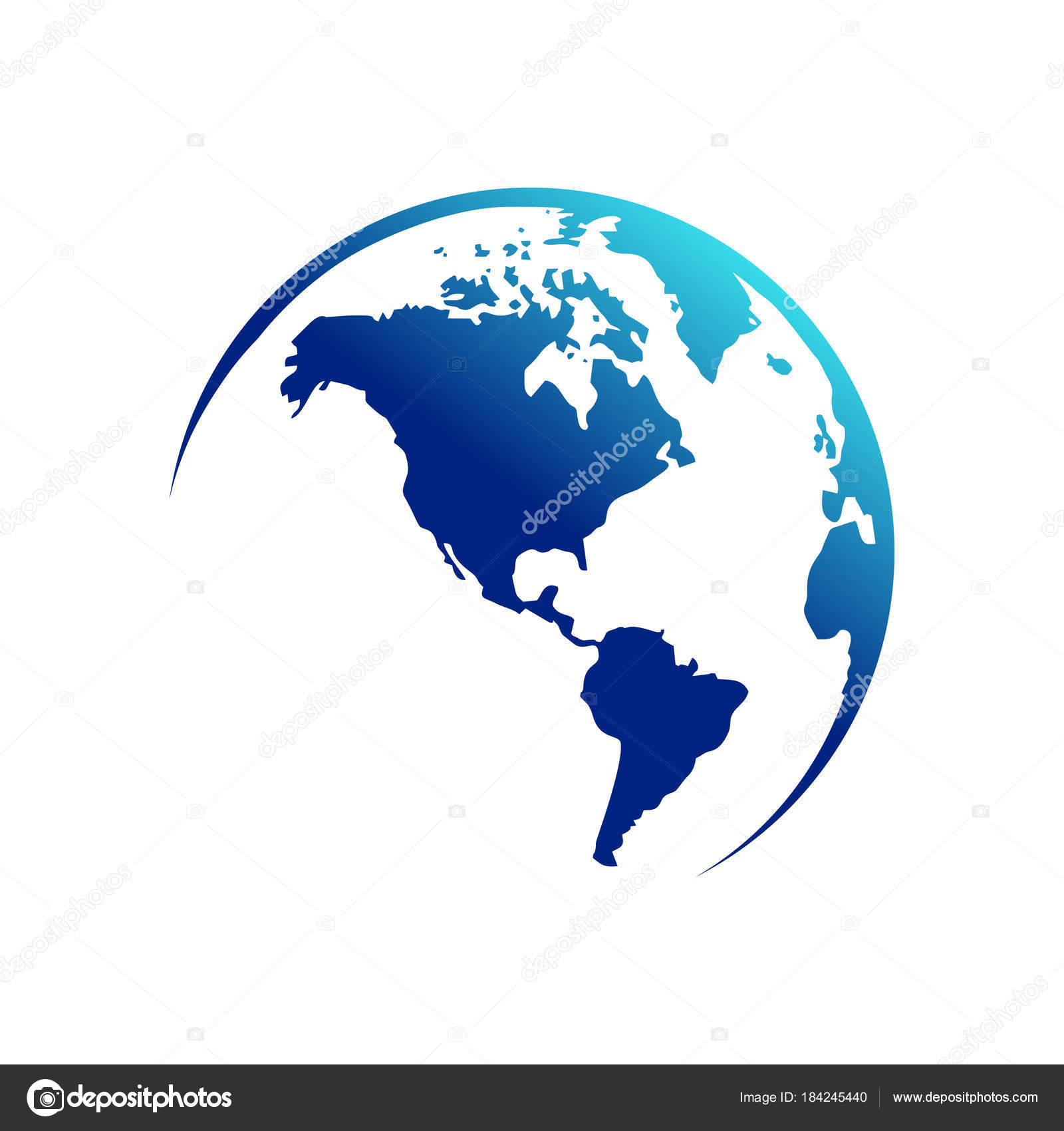 America Continent Map Globe Stock Vector by ©ronismith1979 184245440