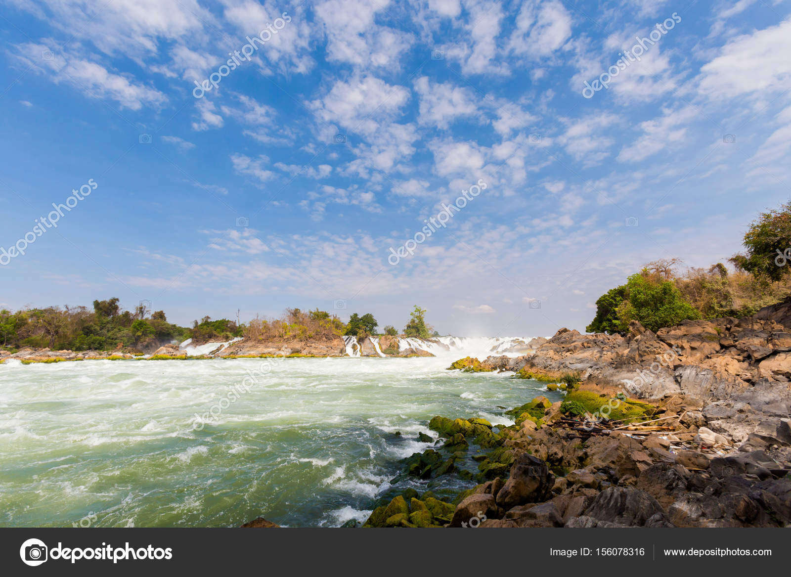 Khone Phapheng waterfall in Laos Stock Photo by ©annabieniek 156078316