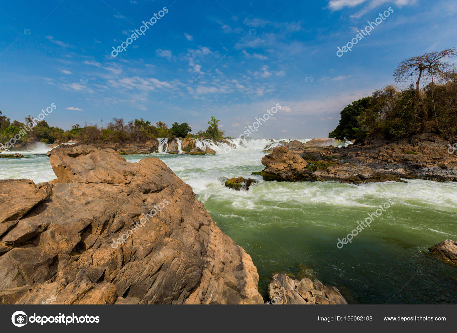Khone Phapheng waterfall in Laos Stock Photo by ©annabieniek 156082108