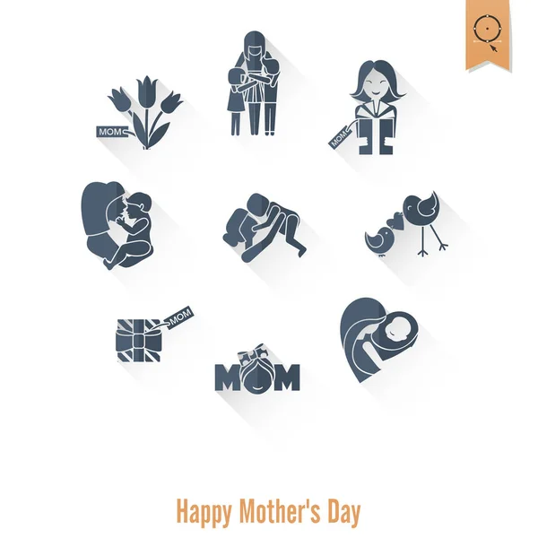 Happy Mothers Day Icons Stock Vector by ©HelenStock 146962943