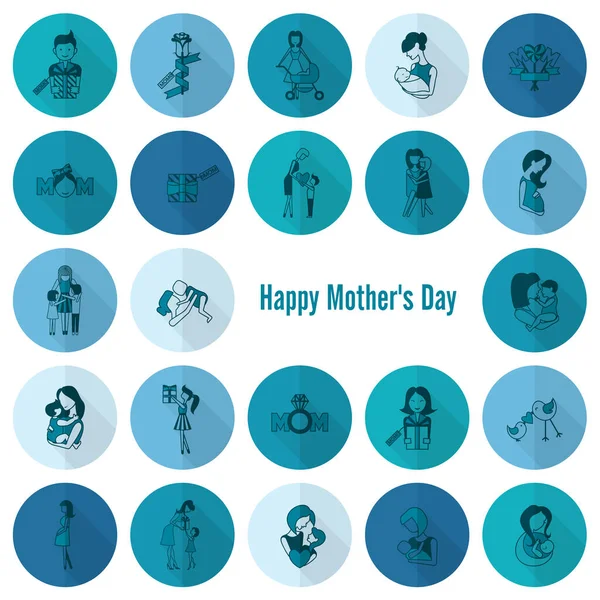 Happy Mothers Day Icons Stock Vector by ©HelenStock 99321218