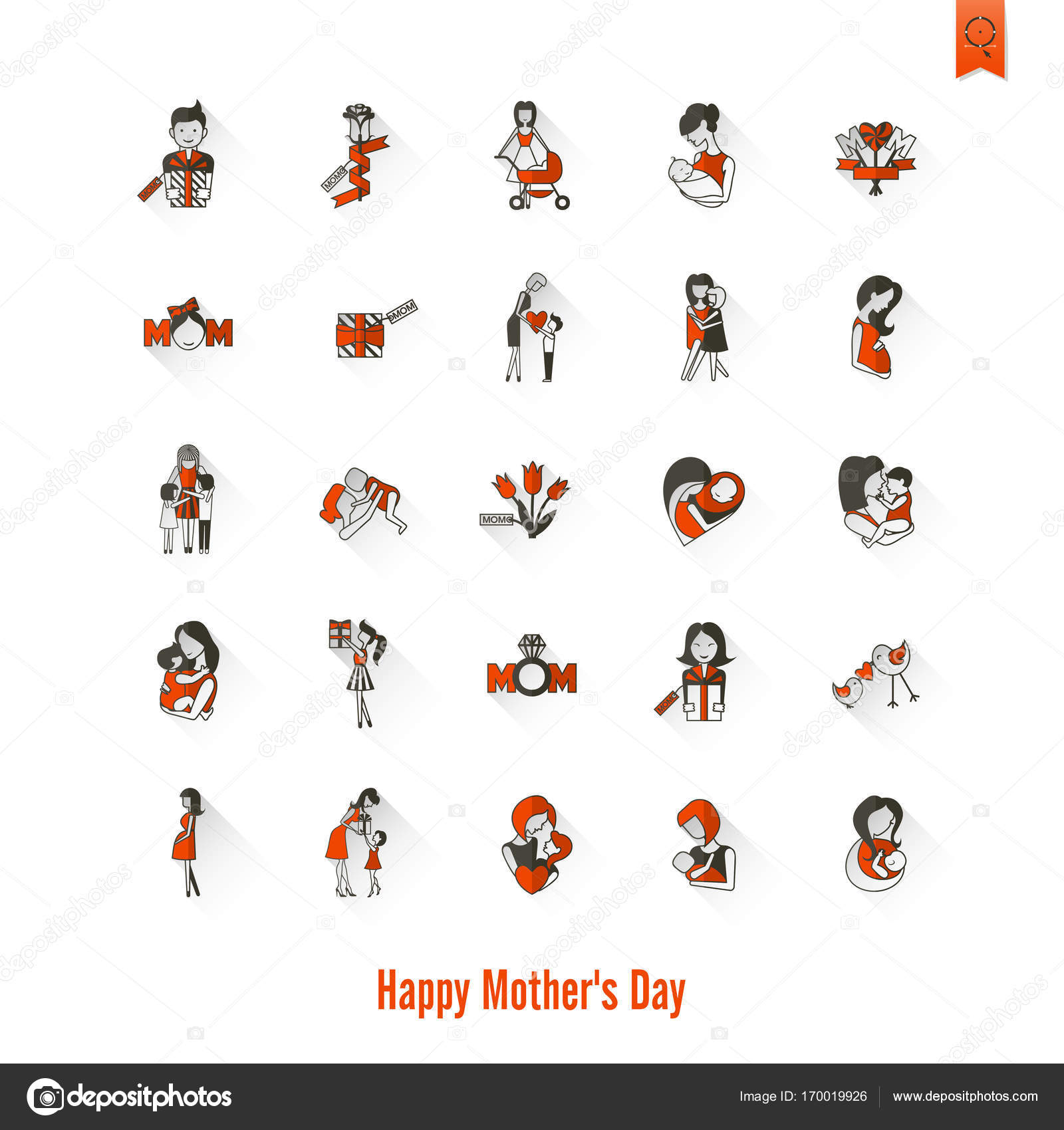 Happy Mothers Day Icons Stock Vector By ©helenstock 170019926