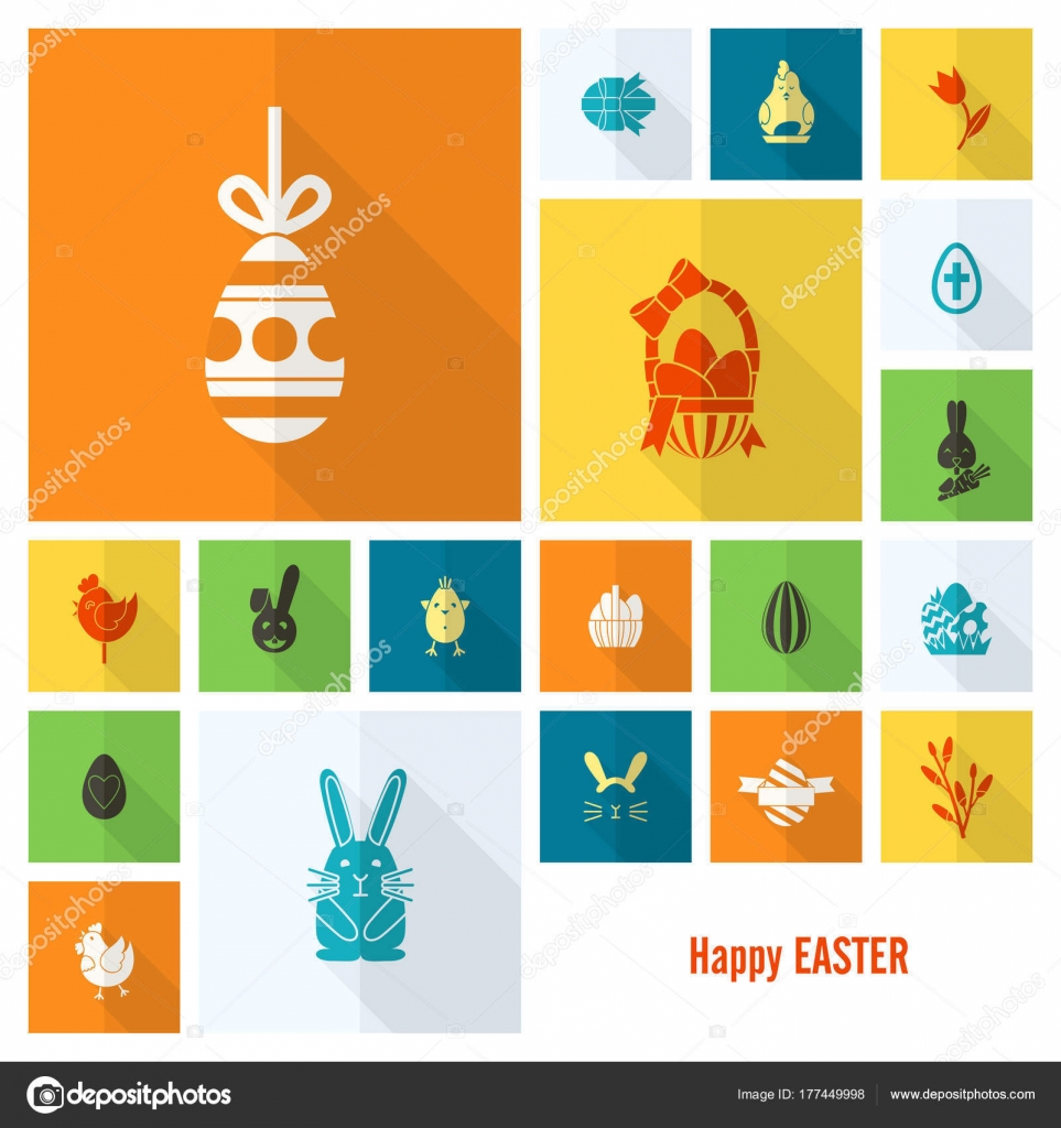 Celebration Easter Icons Stock Vector by ©HelenStock 177449998