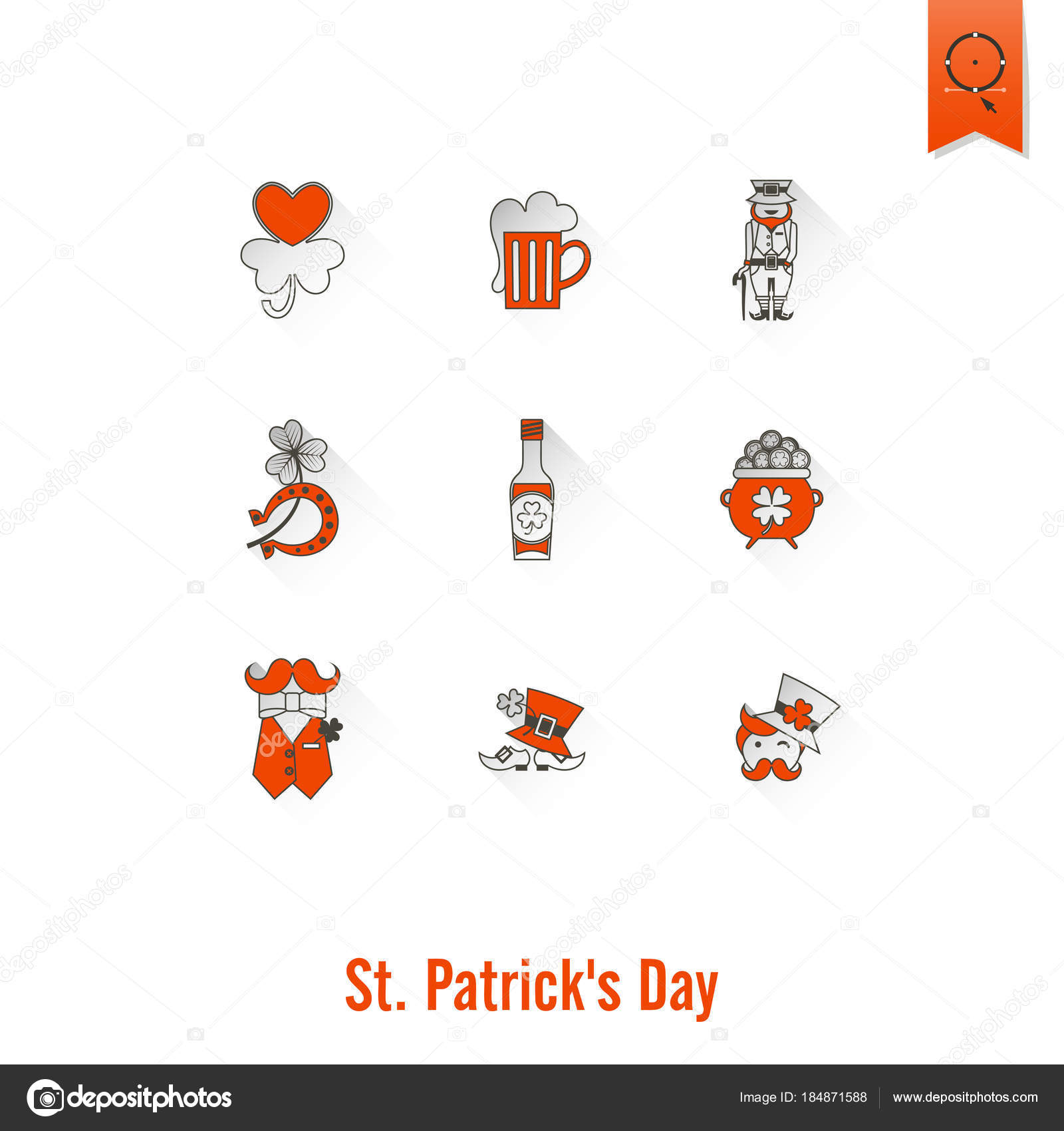 Saint Patricks Day Isolated Icon Set Stock Vector by ©HelenStock 184871588