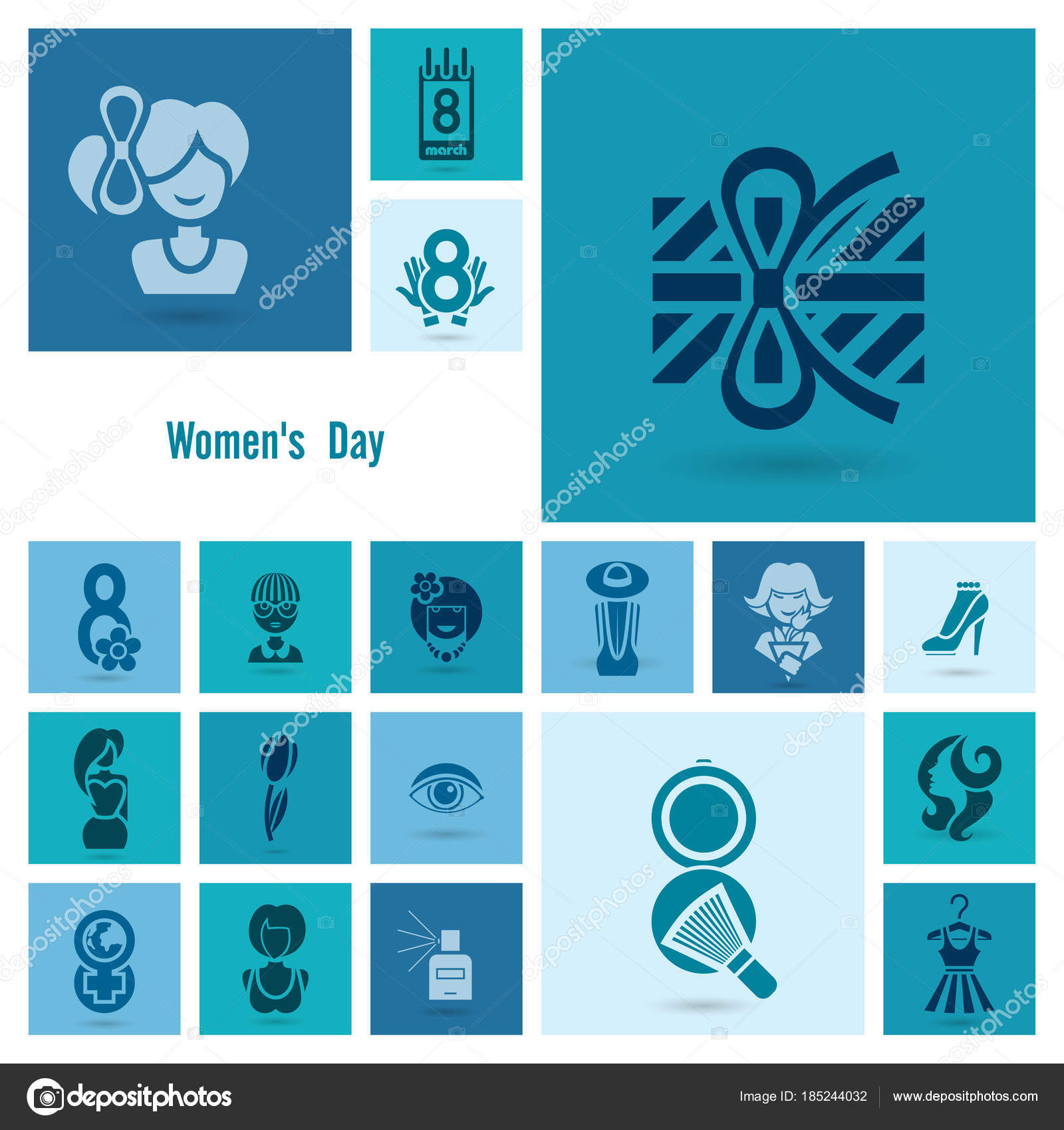 Womans Day Icon Set Stock Vector by ©HelenStock 185244032