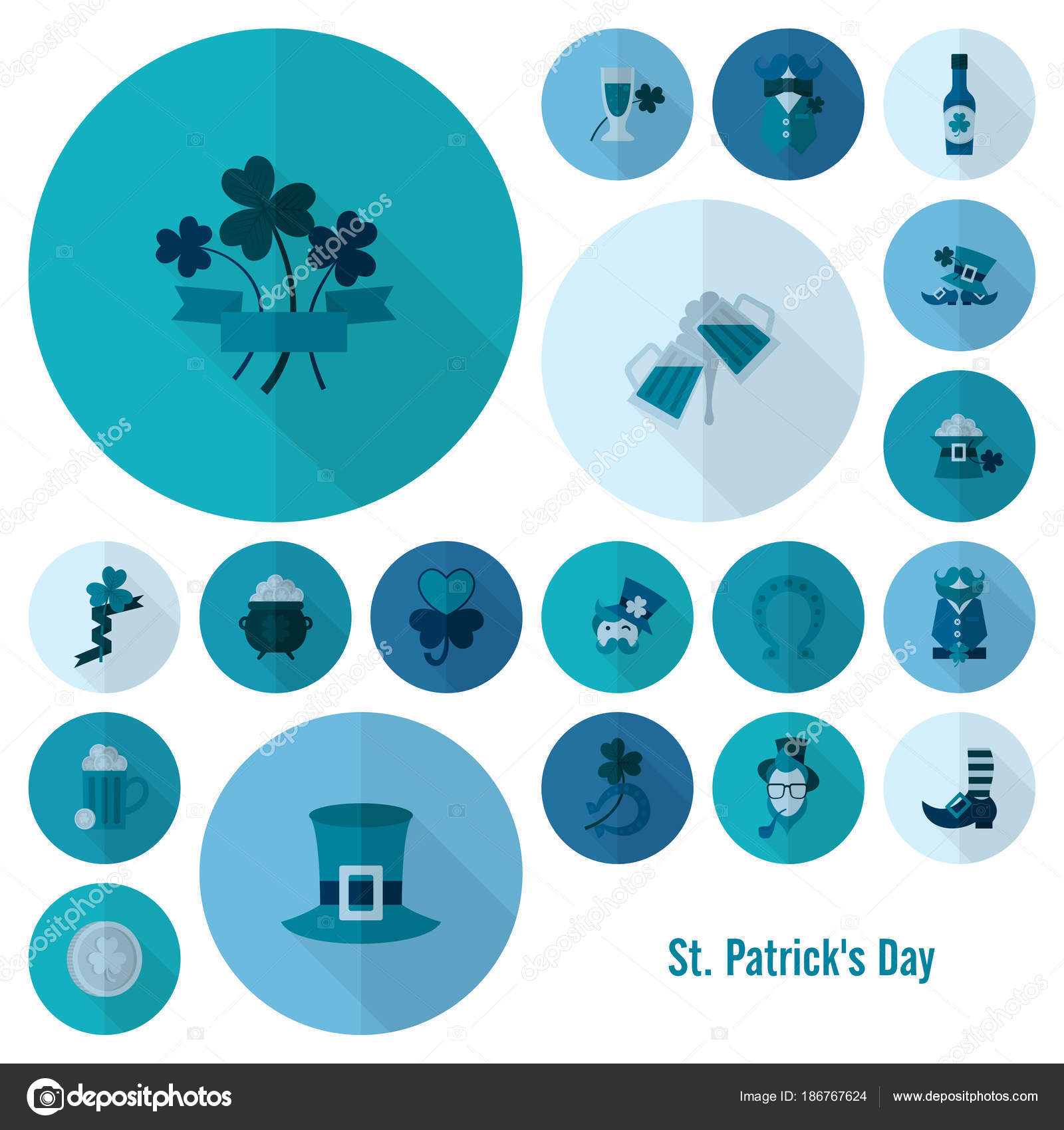 Saint Patricks Day Icon Set Stock Vector by ©HelenStock 186767624