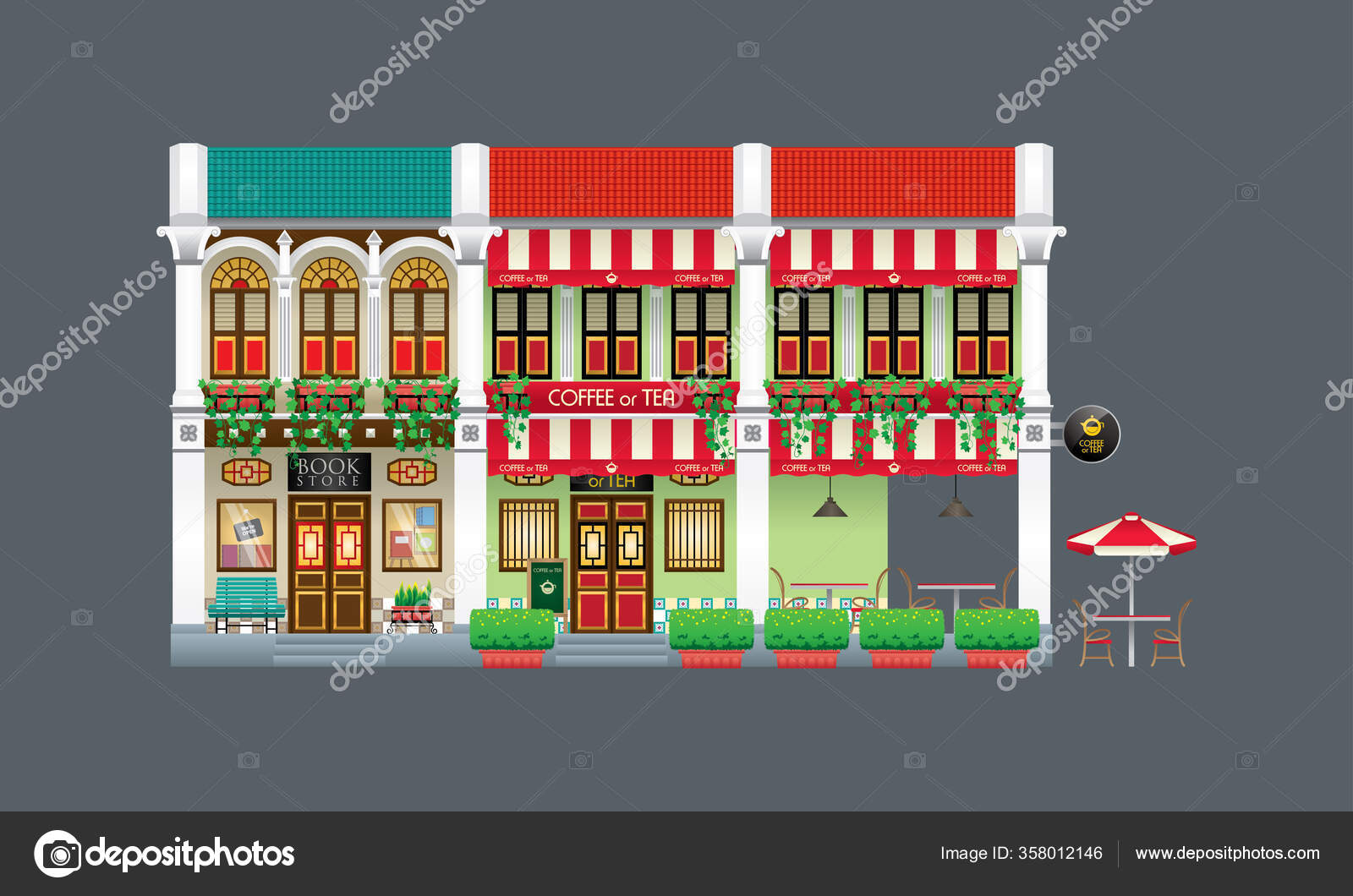 Double Storey Colorful Historical Colonial Style Shop House Linked Book ...